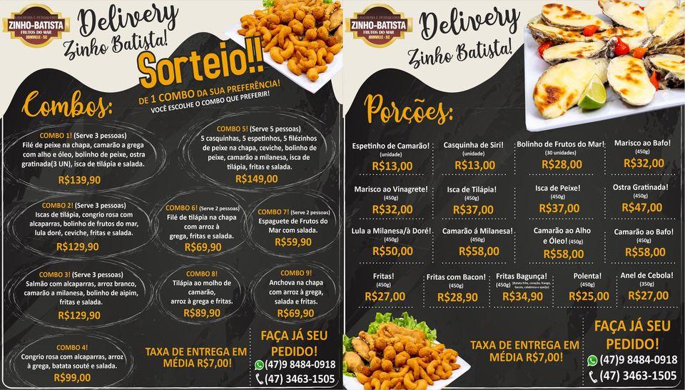 Menu em Petisqueira Zinho-Batista restaurante, Joinville