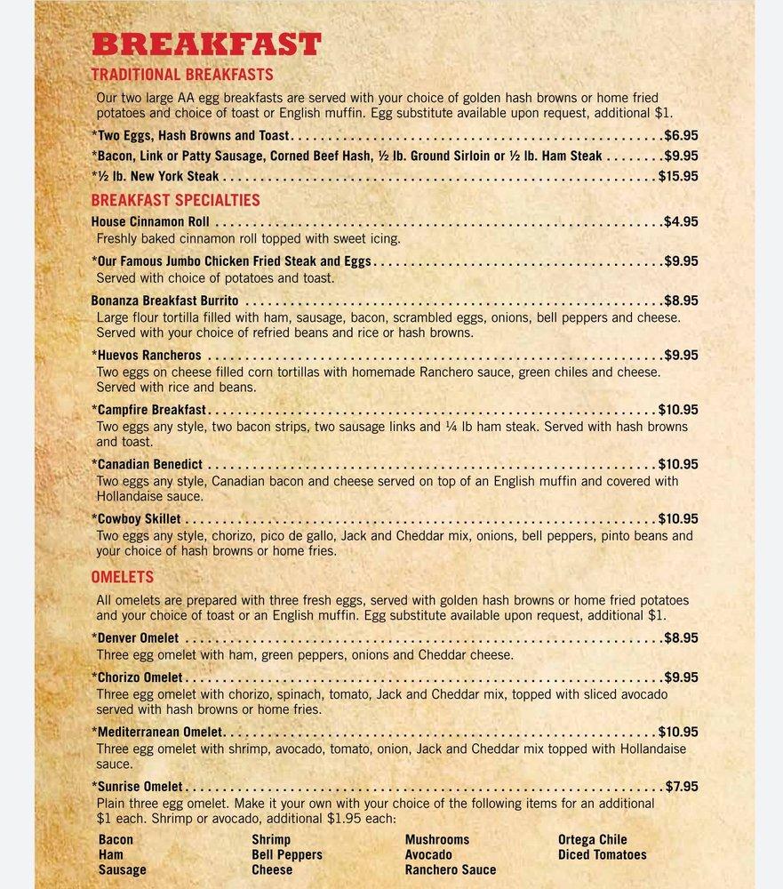 Menu at Branding Iron Cafe, Reno