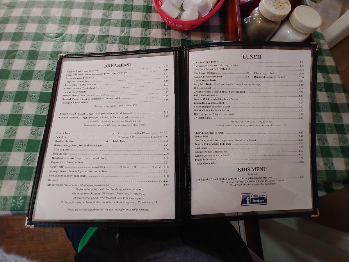 Menu at Chat-n-Nibble restaurant, Kings Mountain, 415 N Piedmont Ave