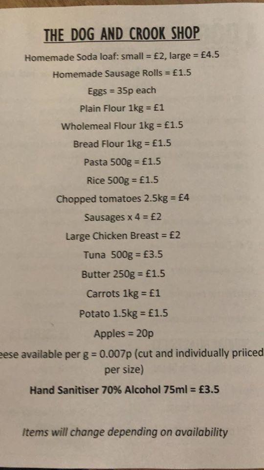 Menu at The Dog & Crook (Public House), Romsey