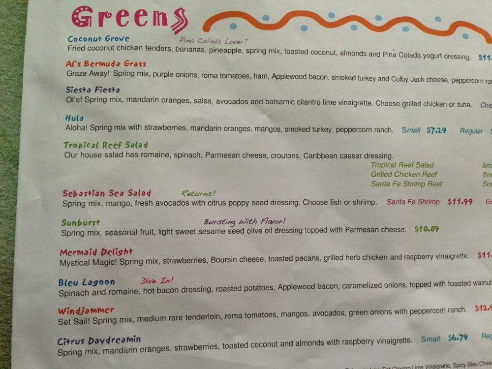 Menu at Flamingo Row restaurant, Paducah