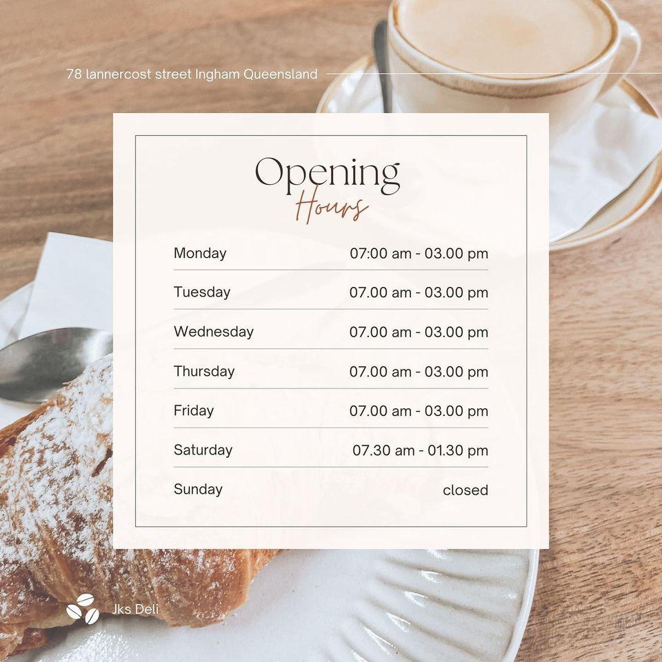 Menu at JK's Delicatessen cafe, Ingham
