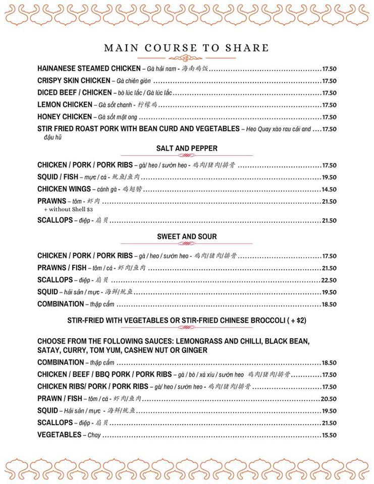 Menu at Golden Chopstix restaurant, Springvale