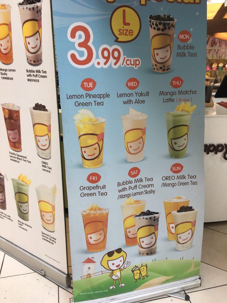 Carta del café Happy Lemon, Markham, B25 4300 Steeles Avenue E