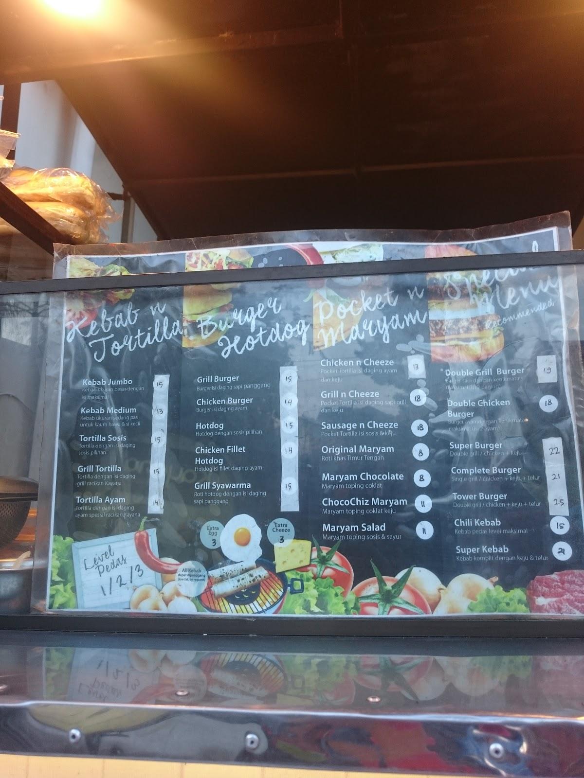 Menu at Kayana Kebab & Burger restaurant, Surabaya, Jl. Jawa No.72