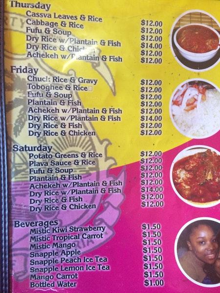 Menu at Angie's Kitchen restaurant, Philadelphia