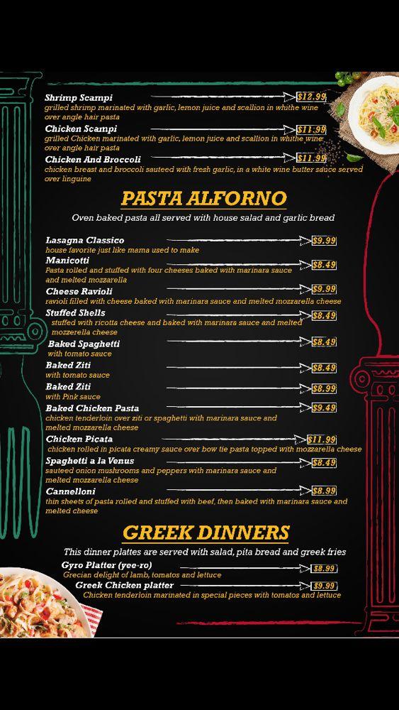 Menu at Bella Bella Mozzarella restaurant, Lavonia
