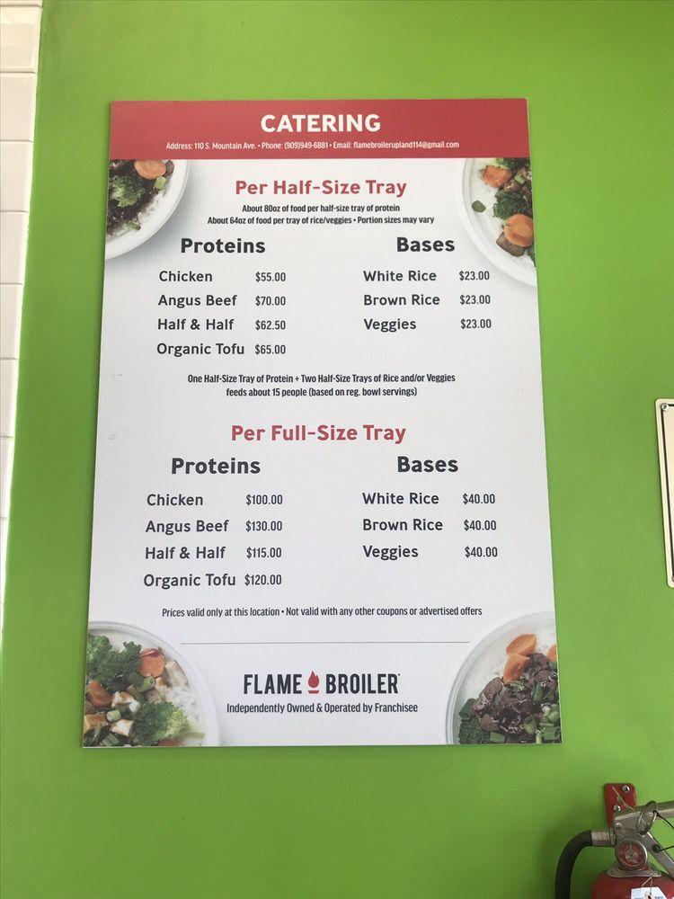 Menu at Flame Broiler fast food, Upland, 110 S Mountain Ave A