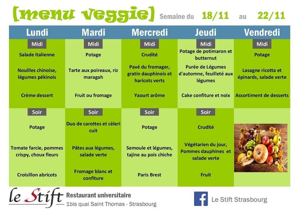 Menu at Le Stift restaurant, Strasbourg