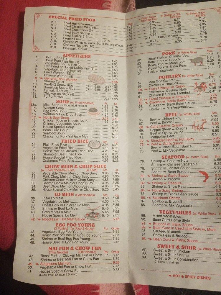 Menu at Quality Chef restaurant, Belleville