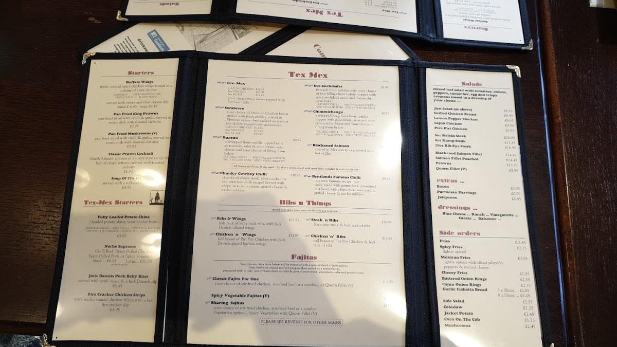 Menu at The Bentlands pub & bar, Wolverhampton