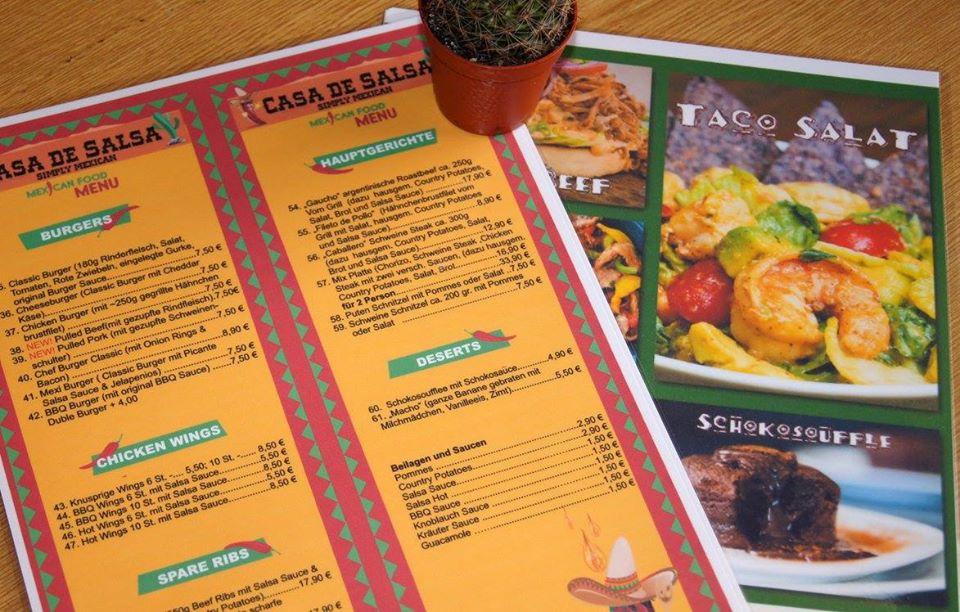 Speisekarte von Casa de Salsa restaurant, Nürnberg