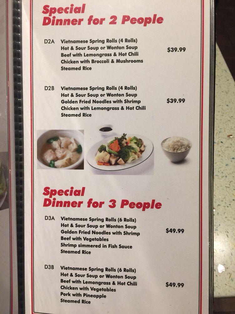 Menu at Pho Viet Taste restaurant, Ottawa