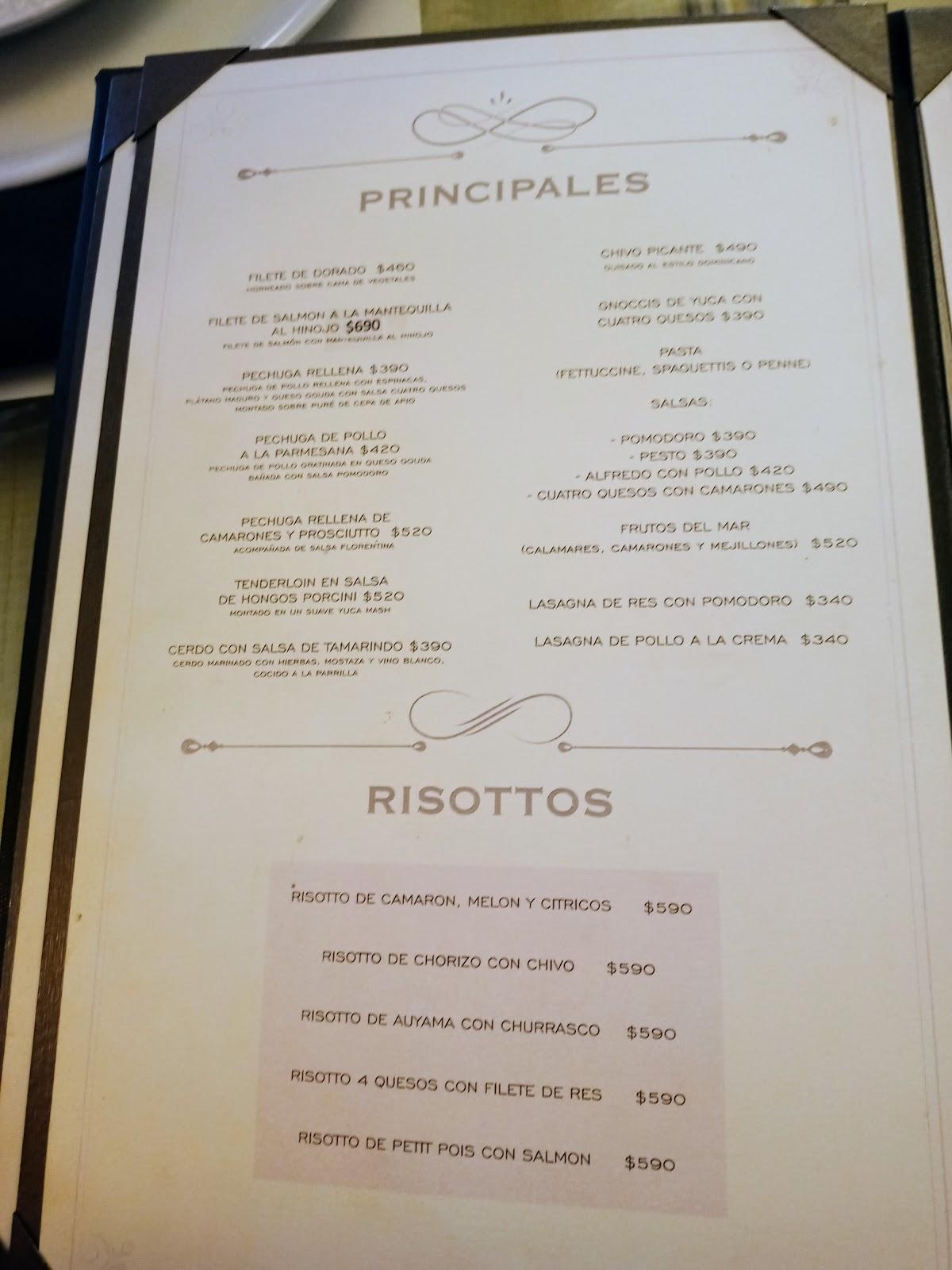 Menu at Shia Restaurant, La Vega