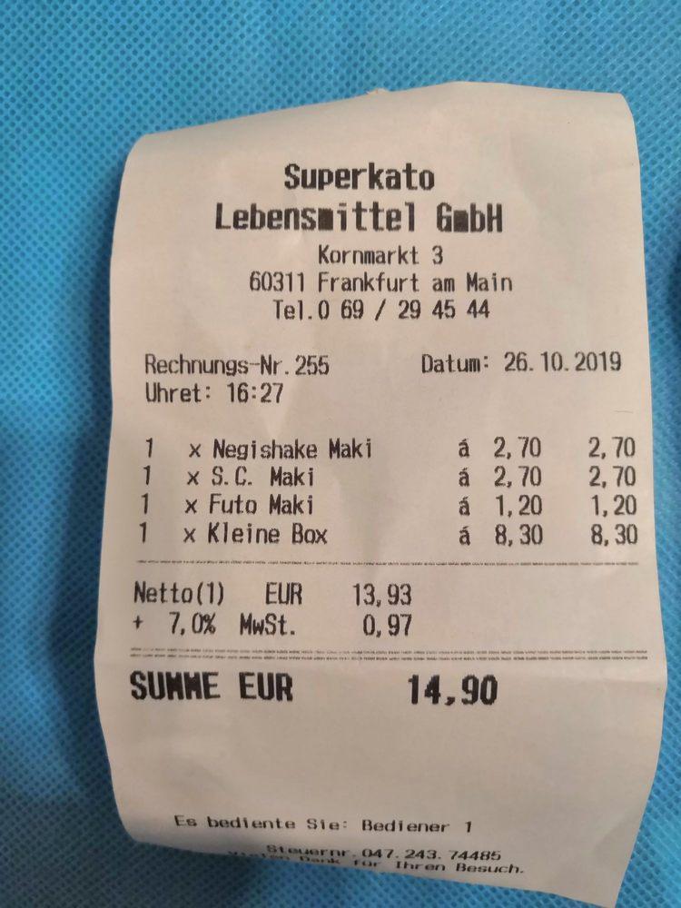 Speisekarte von Superkato restaurant, Frankfurt am Main