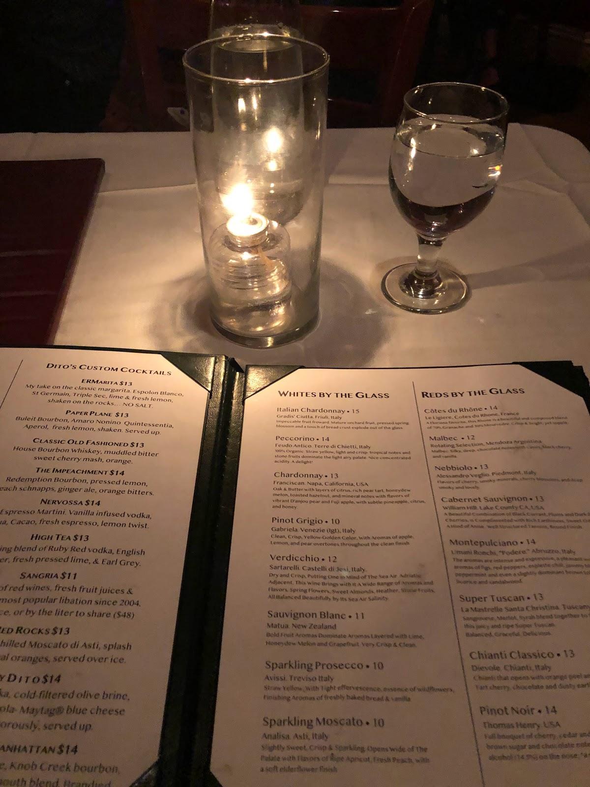 Menu at Floriana pub & bar, Washington, 17th St NW