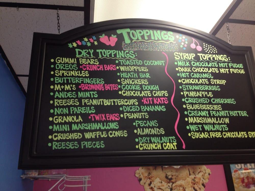 Menu at Meyer's Ice Cream Parlor restaurant, Surfside Beach