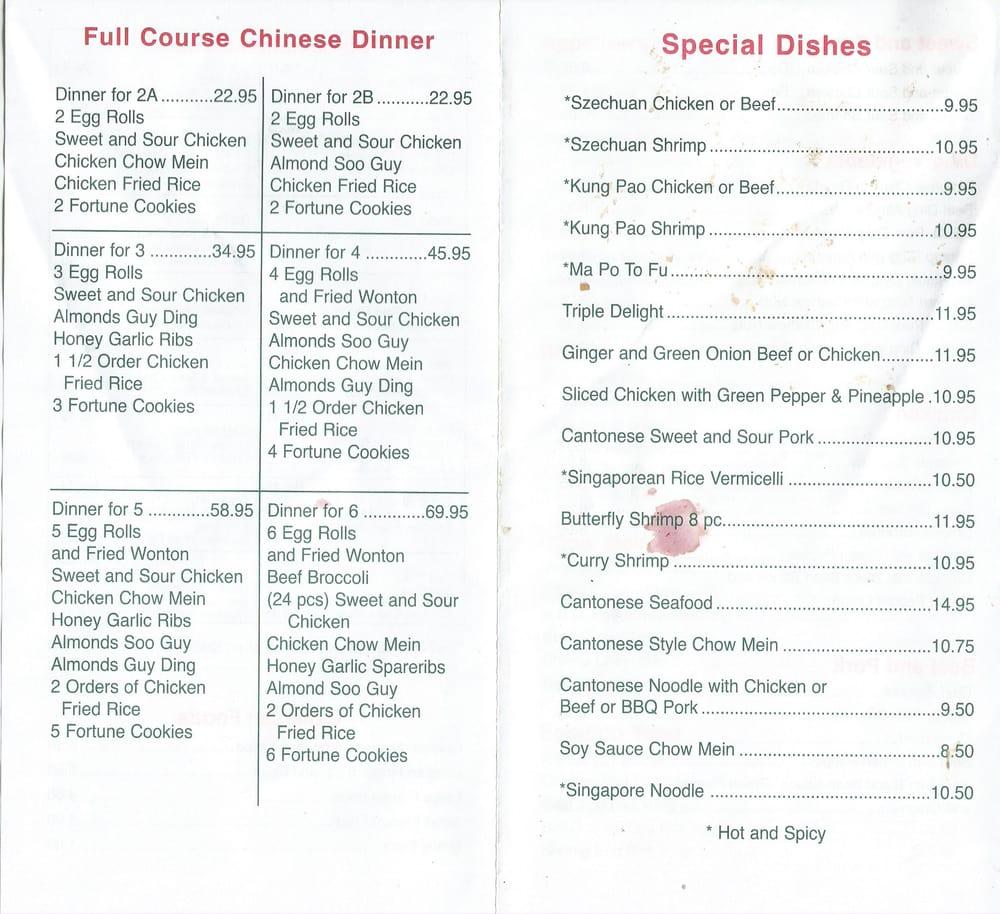 Menu at New City Restaurant, St. John's