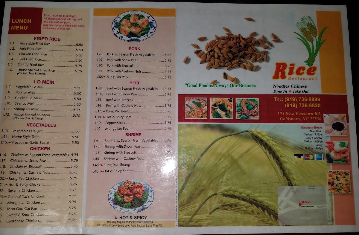 Rice And Noodles Chinese Restaurant Goldsboro Menu at Charlotte Mcgowan ...