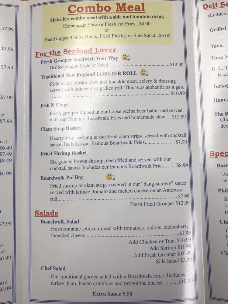 Menu at The Boardwalk Grill restaurant, Madeira Beach, 204 johns pass ...
