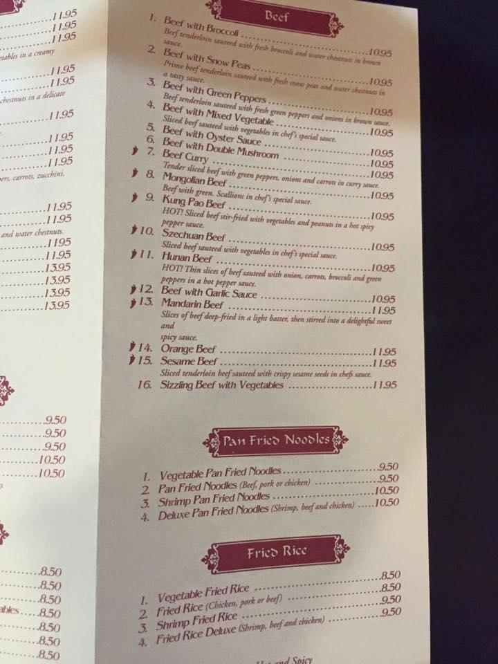 Menu at Dragon Treasure Chinese Restaurant, Fruita