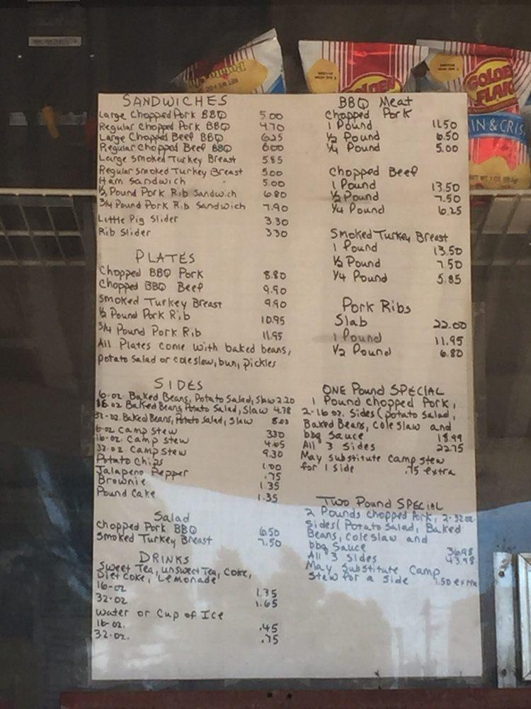 Menu at Real Pit Bar-B-Q, Greenville