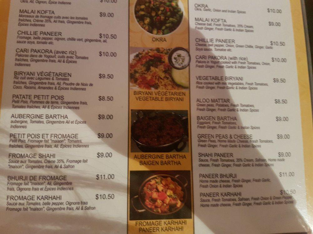 Menu at Restaurant Didar, Montréal