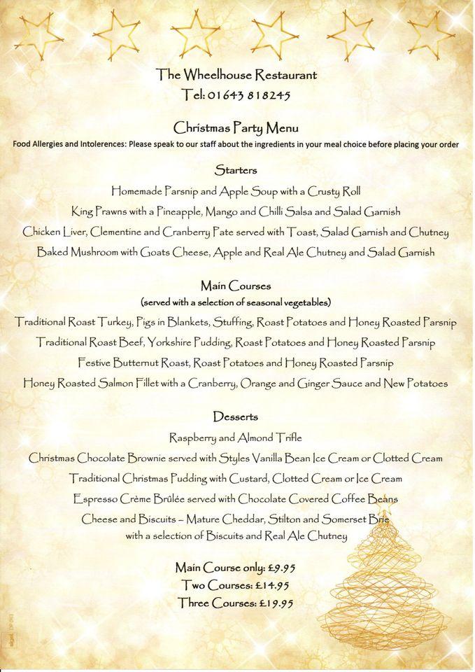 Menu at The Wheelhouse Restaurant, Minehead