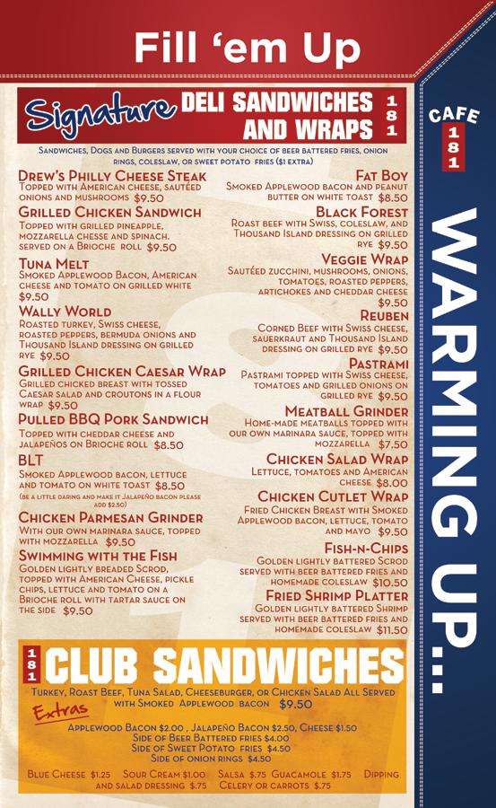 Menu at Cafe 181, Wallingford