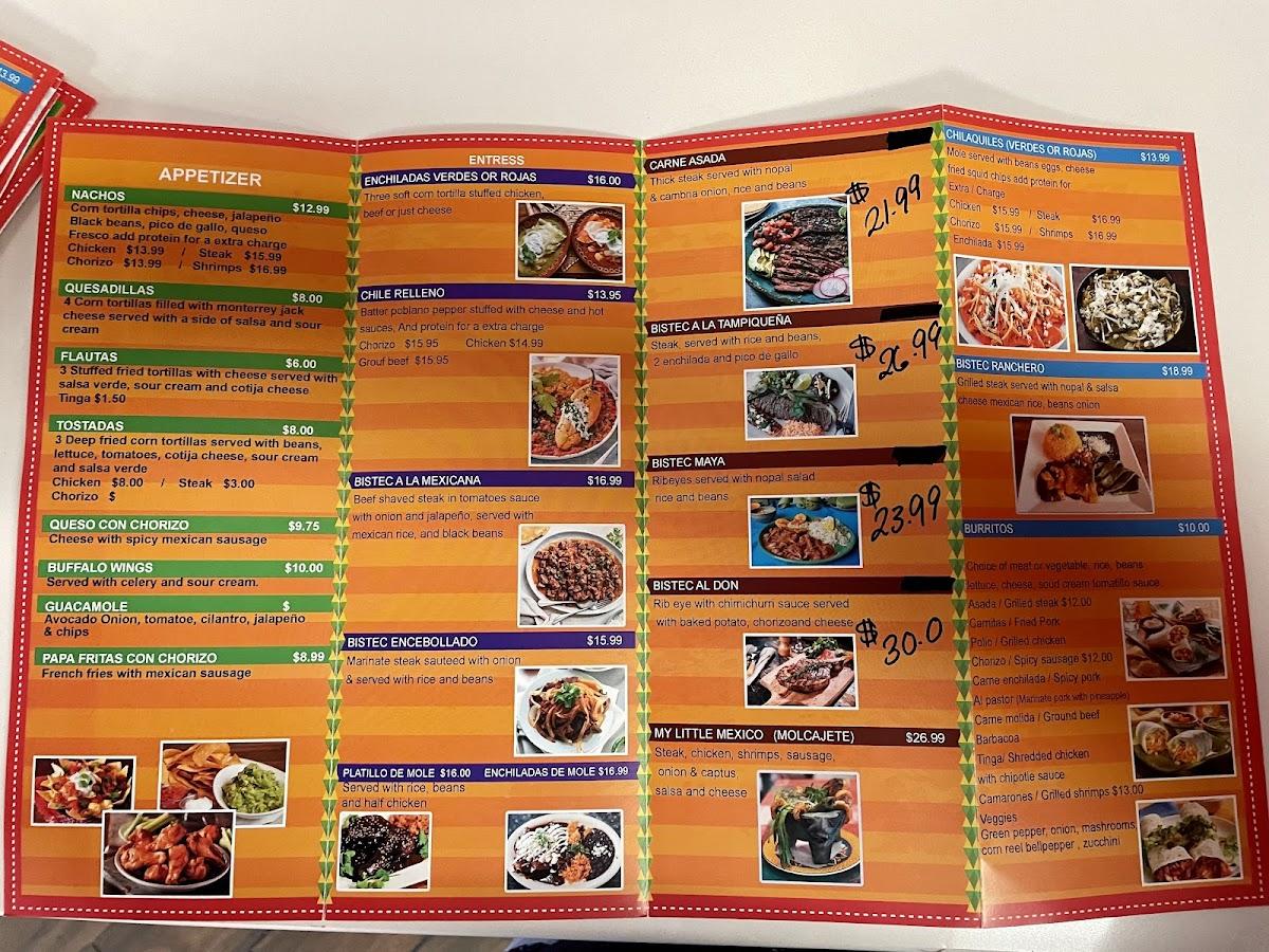 Menu at My Little Mexico restaurant, Wilkes-Barre Township