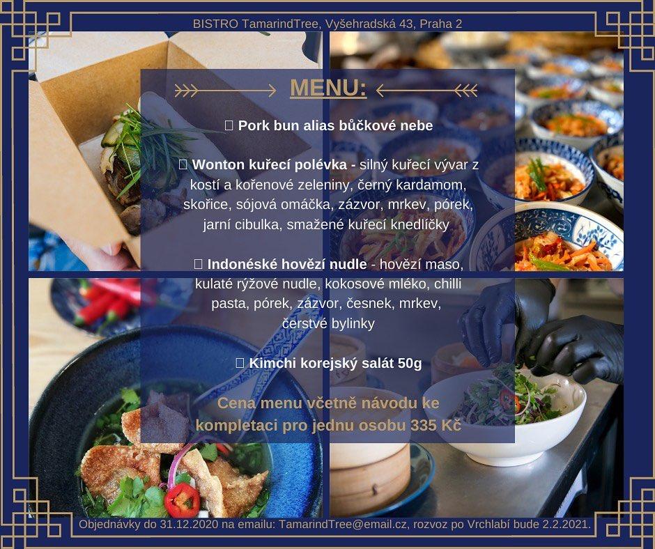Menu at Tamarind Tree restaurant, Prague