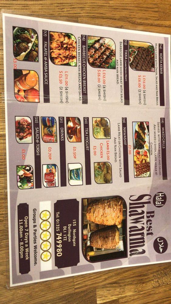 Menu at Best Shawarma pizzeria, Darlington