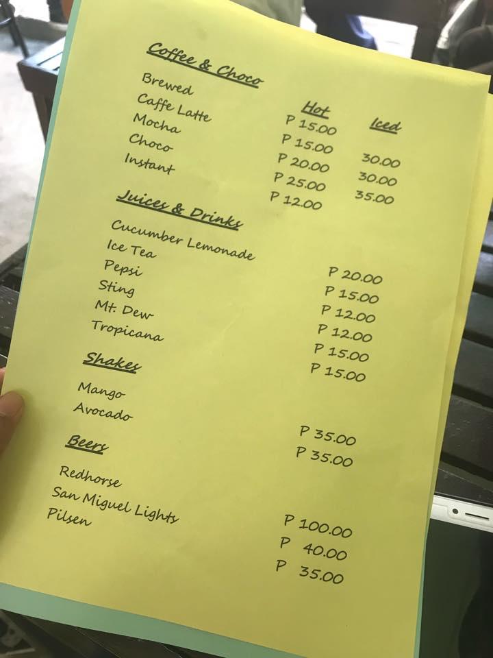Menu at Cafe Tanz, Bacolod, JWRV+WV2