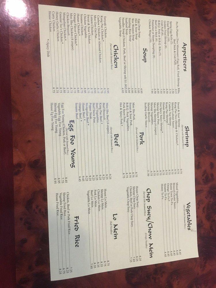Menu at Chung Ming Chinese Restaurant, Glendale