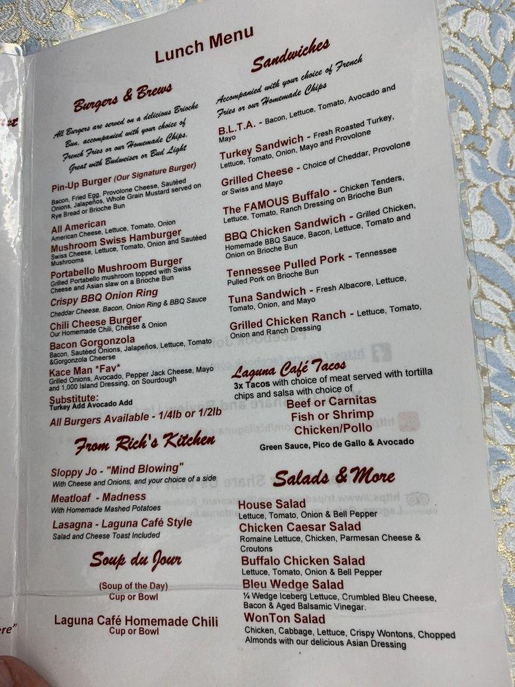 Menu at Laguna Cafe, Laguna Woods, Moulton Pkwy