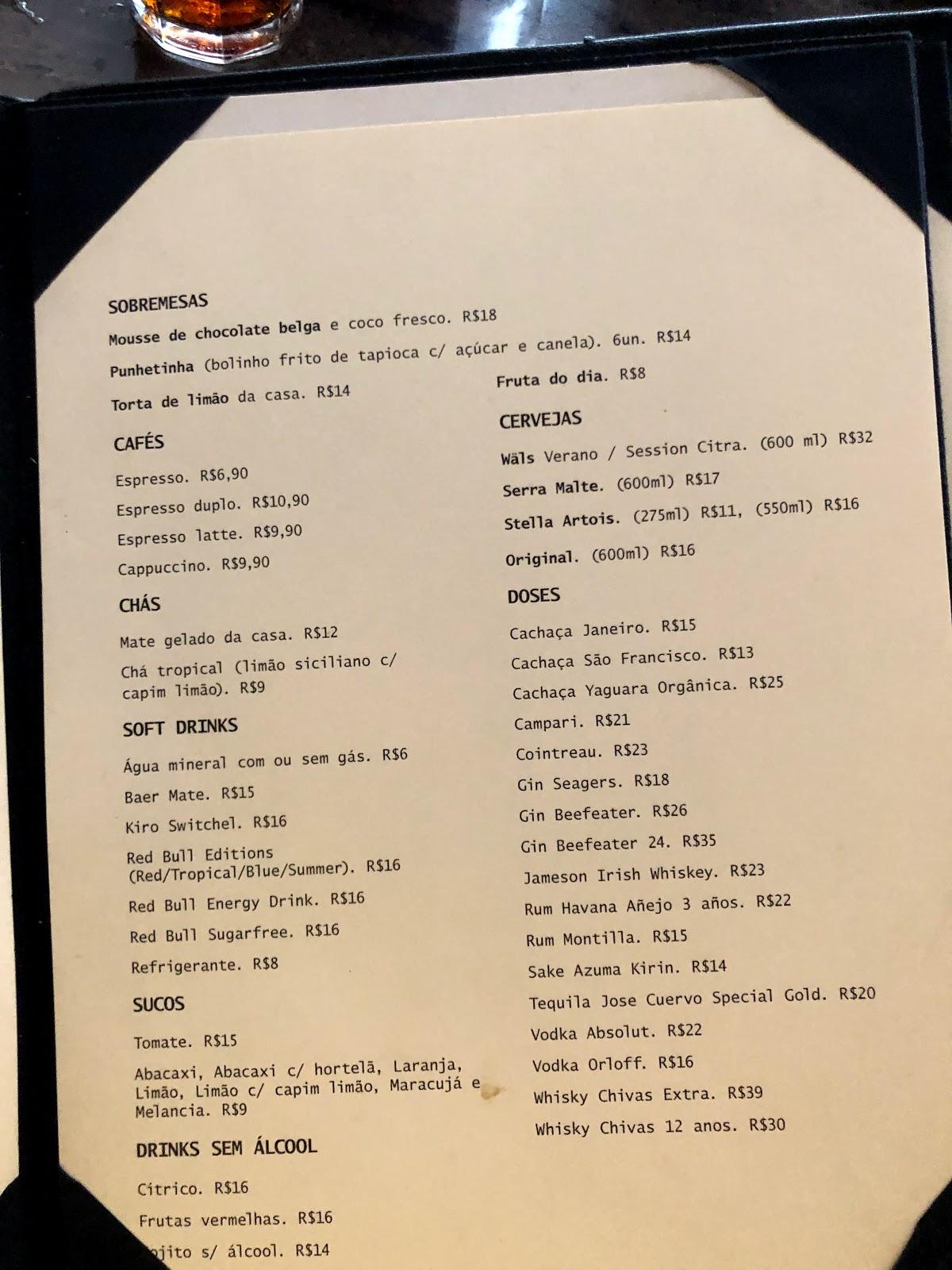 Menu em Orfeu pub & Bar, São Paulo