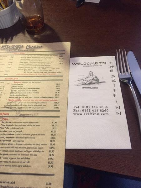 Menu at The Skiff Inn pub & bar, Newcastle upon Tyne
