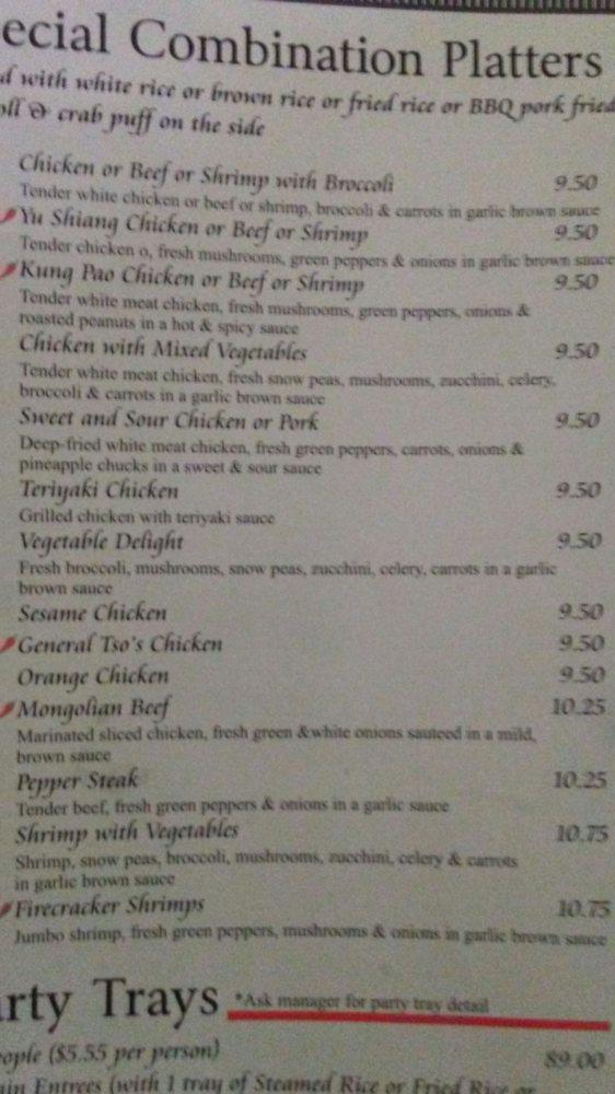 Menu at King's Chef Chinese Food restaurant, Mesa