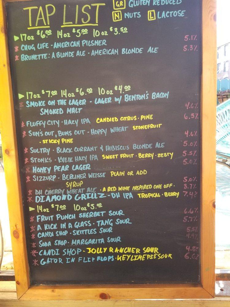 Menu at Pretentious Beer Co pub & bar, Knoxville