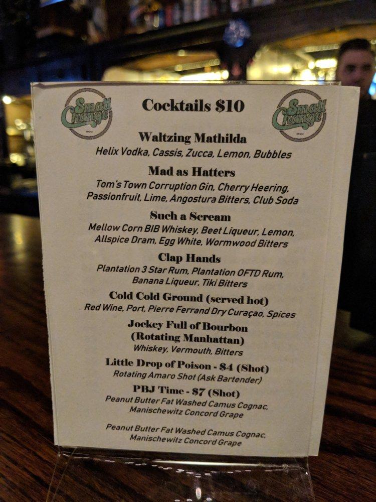 Menu at Small Change STL pub & bar, St. Louis