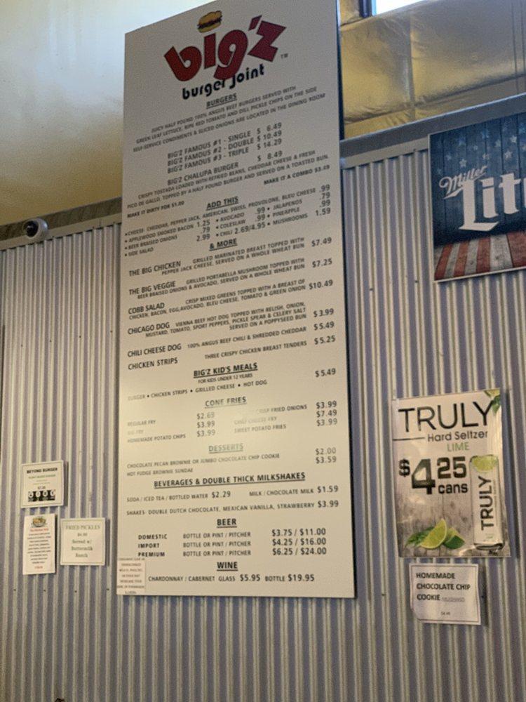 Menu at Big'z Burger Joint 151 restaurant, San Antonio, TX-151