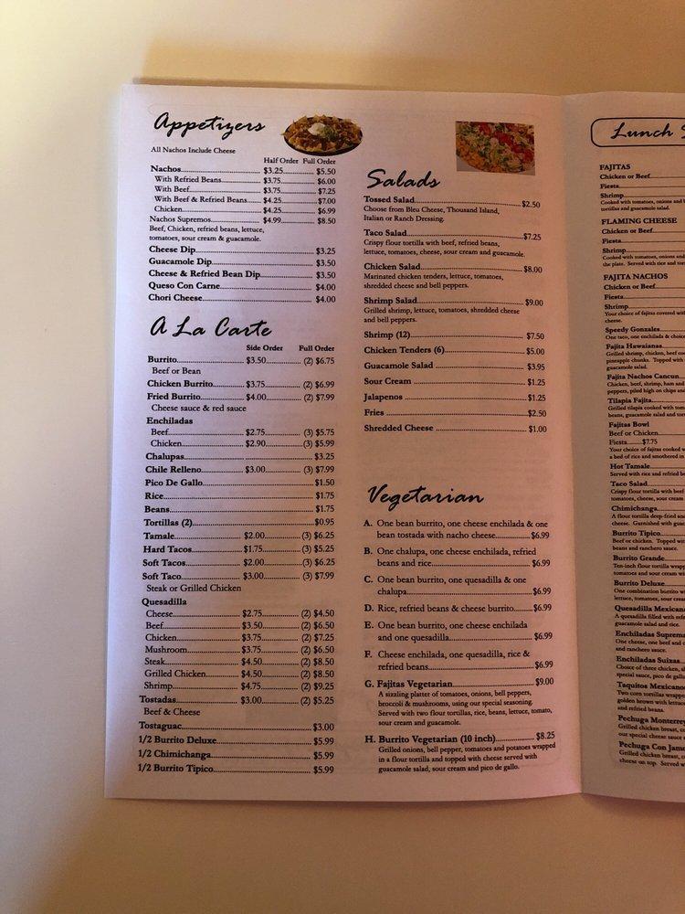 Menu at El Comal Mexican Restaurant, McCalla, AL-216 A