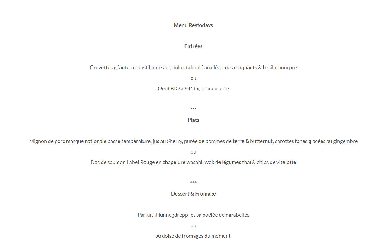 Menu at Gudde Maufel restaurant, Eischen