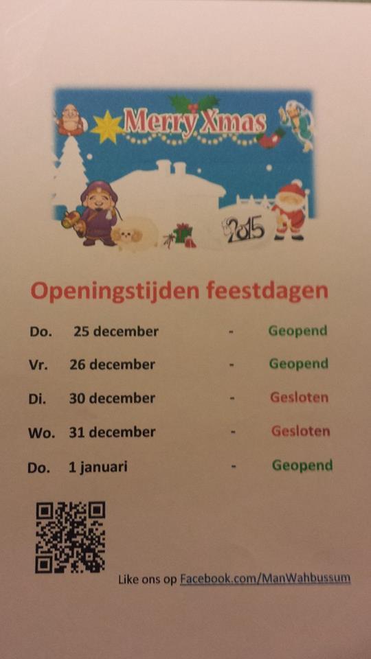 Menu at Man Wah, Bussum