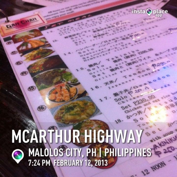 Menu at GanChan Japanese Restaurant, Malolos