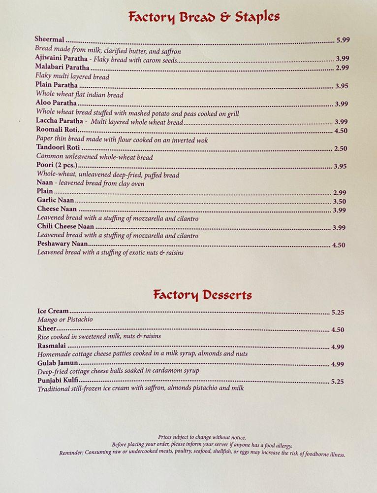 Menu at Kebab Factory restaurant, Somerville