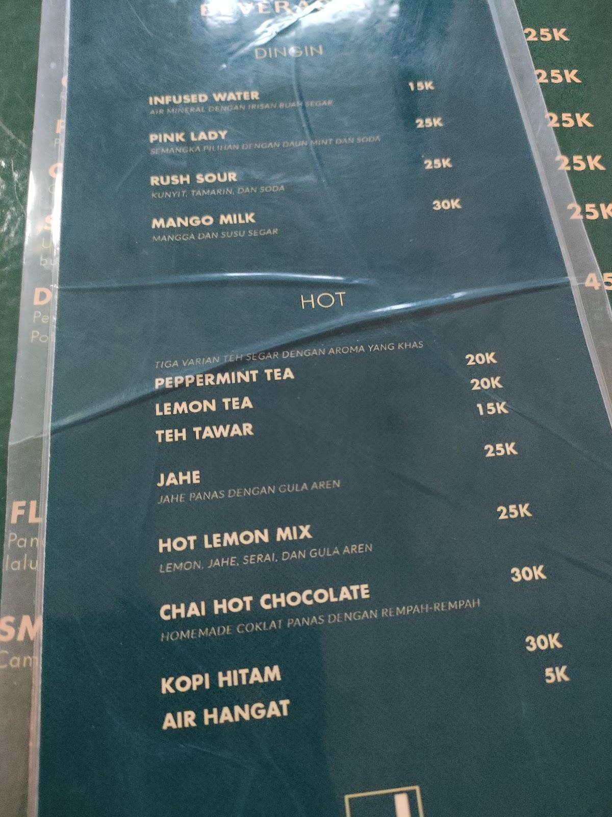 Menu at DOPE Berastagi restaurant, Dolat Rayat