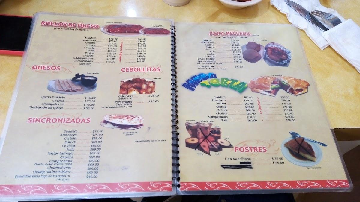 Menu at El lago de los patos restaurant, Mexico