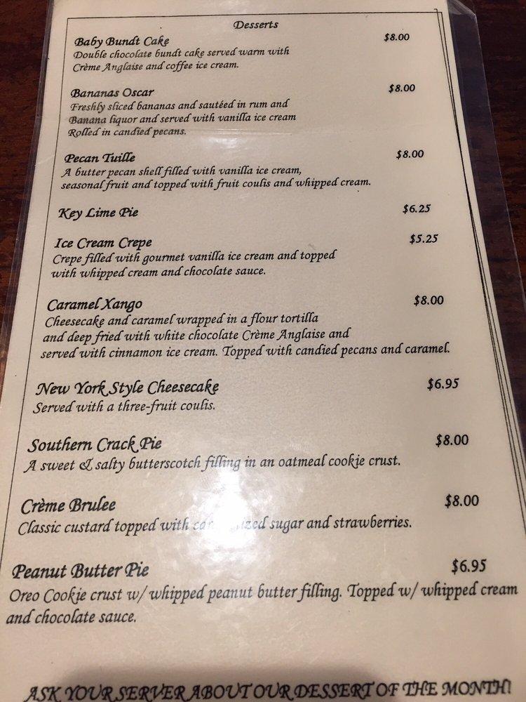 Menu at Oscar's steakhouse, Summerville, 207 W 5th N St