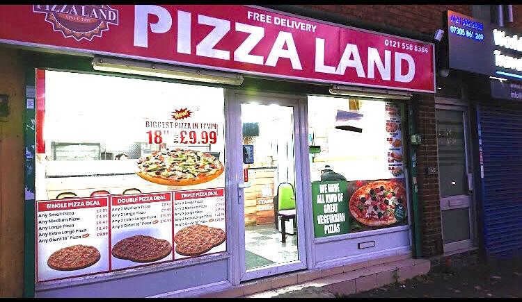 Menu at Pizza Land pizzeria, Smethwick, 293 High St
